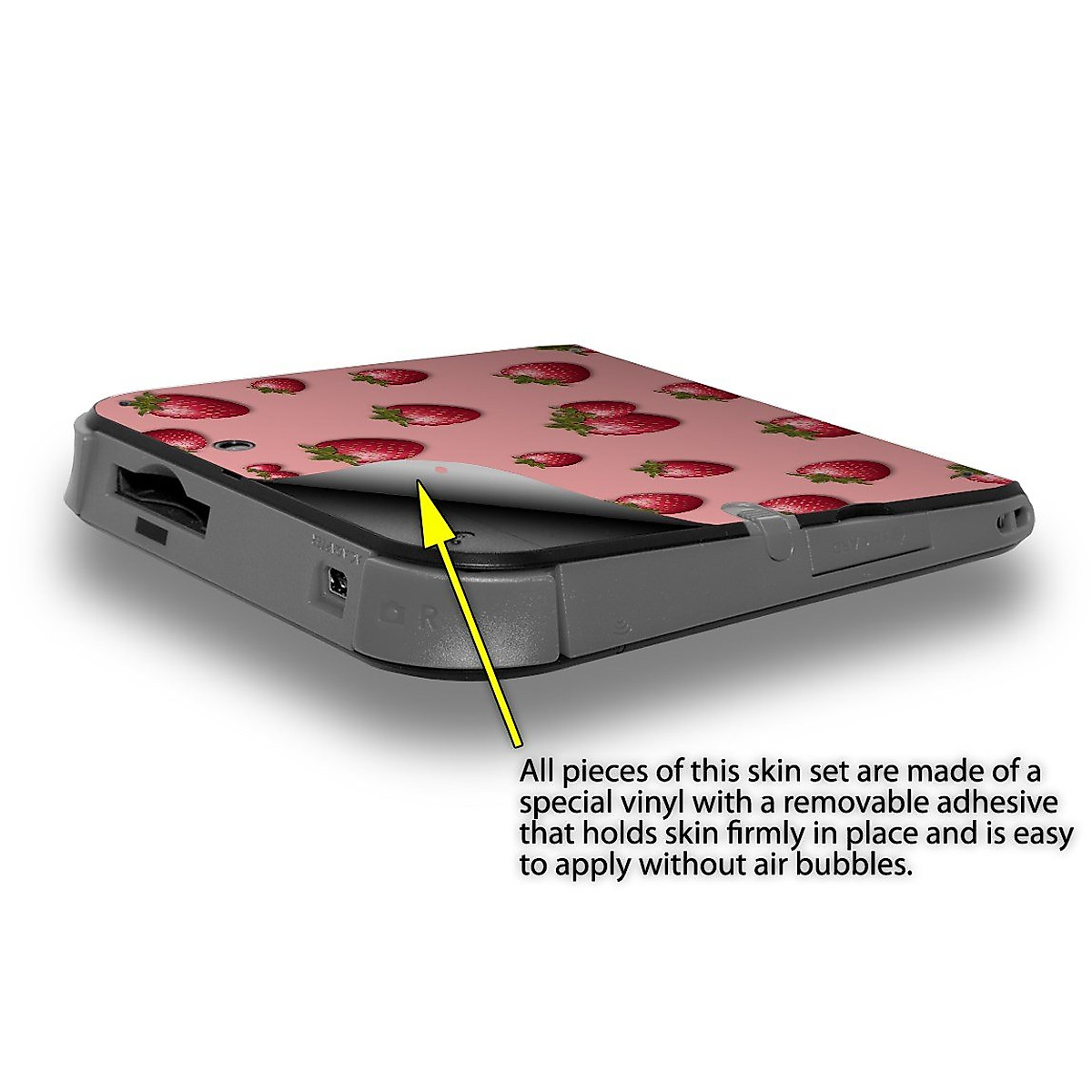 Strawberries on Pink - WraptorSkinz Decal Style Vinyl Skin Compatible With Nintendo 2DS (2DS NOT INCLUDED)