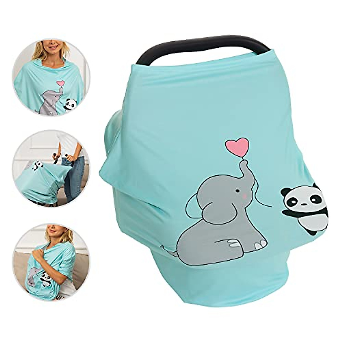 PPOGOO Nursing Cover for Breastfeeding Super Soft Multi Use for Baby Car Seat Covers Canopy Shopping Cart Cover Scarf Light Blanket Stroller Cover