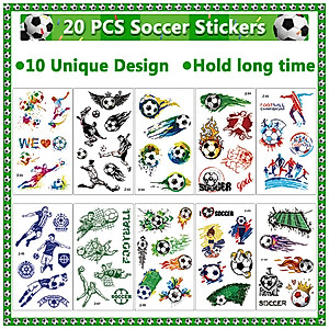 Soccer Party Favors Set 80 PCS Soccer Toys Whistle Fidget Spinner Silicone Bracelet Tattoo Stickers Eraser Keychains for Soccer Theme Birthday Party Goodie Bags Fillers Sports Party Supplies