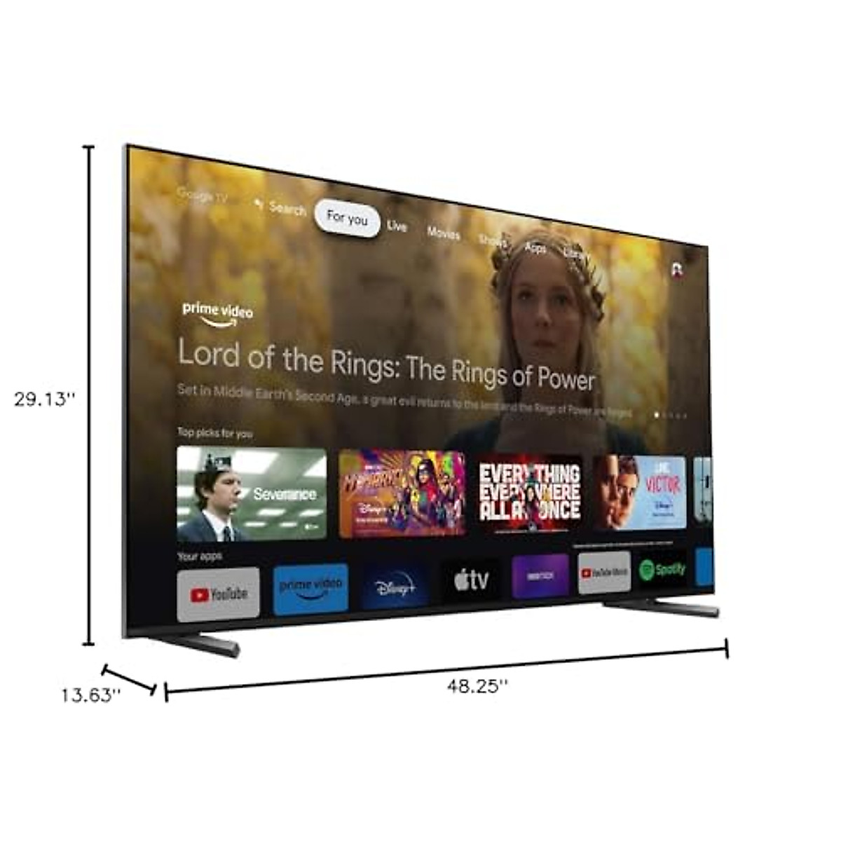 Sony XR55X90L 55 inch 4K BRAVIA XR Full Array LED Smart Google TV with a 5S-PS8-US1 V-Series 8-Outlet Power w/Omniport USB (2023)(USED)