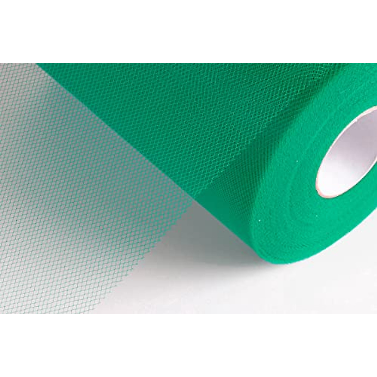 Joycrosso Tulle Fabric Rolls 6 Inch 100 Yards (300 feet) Organza Tulle Polyester Netting Spool for Wedding Decorations Gift Baby Shower Crafts DIY Tutu Skirt-Soft & Drape (Emerald)