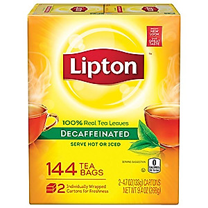 Lipton Decaffeinated Black Tea Bags, (72 x 2 Pack) 144 count