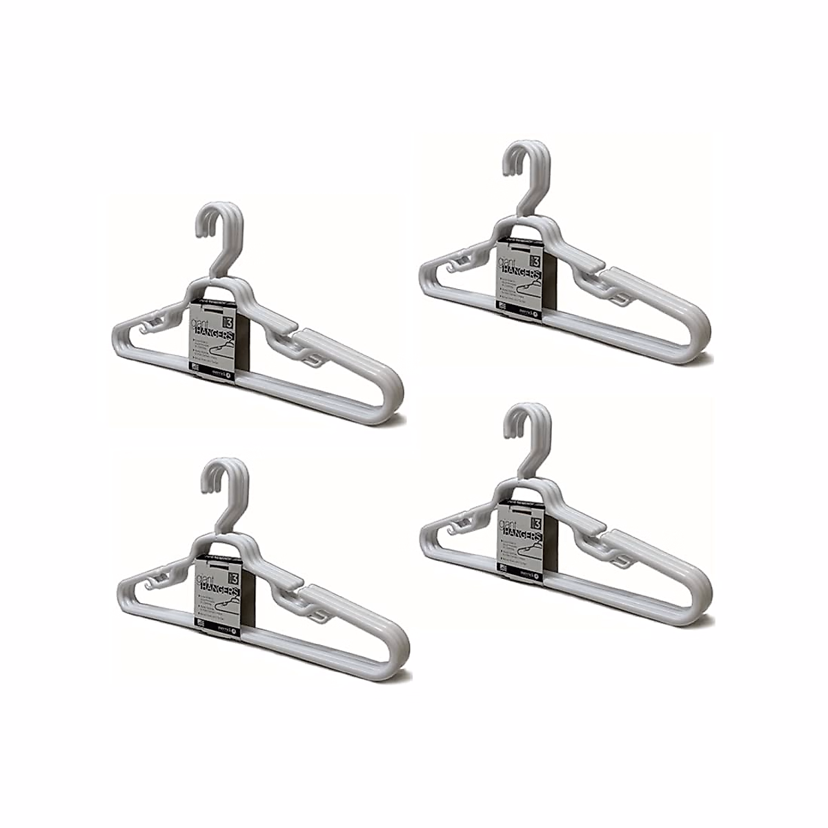 19" Heavy Duty Plastic Hangers - Set of 12 - White By Merrick