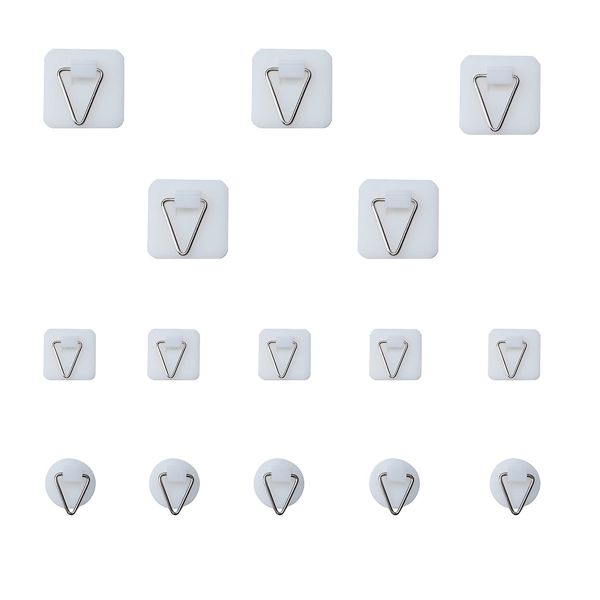 Ruwado 15 Pcs Plate Hanger Invisible Self Adhesive Square Round Wall Dishes Hook Holders for Bathroom Kitchen Office Pictures Photo Frame Wall Art Décor Supplies (15 Pcs)