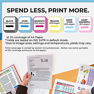 Penguin Remanufactured Ink Cartridge Replacement for Epson 98 T098 Used for Artisan 730 810 725 All-in-One Printer 6 Pack (1 Black 1 Cyan 1 Magenta 1 Yellow 1Light Cyan 1 Light Magenta) Combo Pack