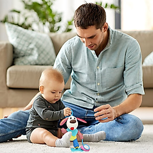 SHLOYIRE Baby Stroller Rattle Toy, Soft Baby Rattle Toys, Hanging Rattle Clip On Car Seat and Baby Stroller for Infants, Sensory Plush Animal Toys for Newborn Baby Girls and Boys (Dog & Fox)