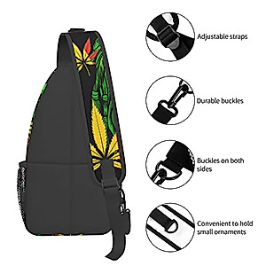 Sling Bags,Jamaican Flag King Lion Men Women Shoulder Backpack,Chest Bag Daypack for Hiking Travel
