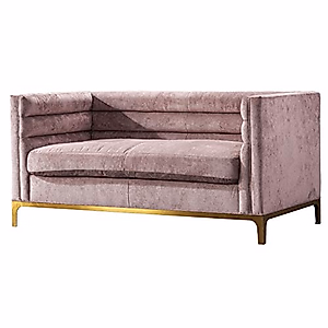 Acanva Luxury Modern Tufted Velvet Down-Filled Living Room Sofa, 63"W Loveseat, Pinkish Purple