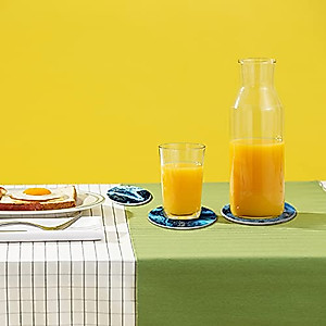 WaoDoing Coasters for Drinks, Absorbent Coaster Sets of 6, Ceramic Drink Coaster for Tabletop Protection, Housewarming Gift for Home Decor, 4 Inch