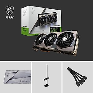 MSI GeForce RTX 4080 16GB SUPRIM X Gaming Graphics Card - 16GB GDDR6X, 2640 MHz, PCI Express Gen 4, 256-bit, 3X DP v 1.4a, HDMI 2.1a (Supports 4K & 8K HDR)