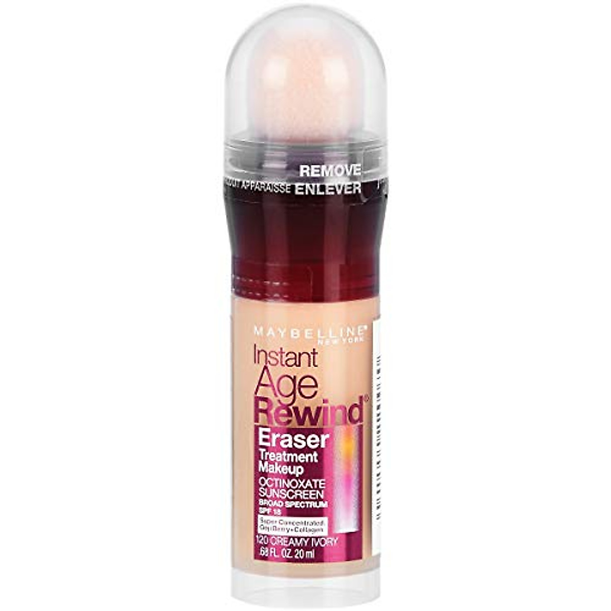 Maybelline Instant Age Rewind Eraser Treatment Makeup with SPF 18, Anti Aging Concealer Infused with Goji Berry and Collagen, Creamy Ivory, 1 Count