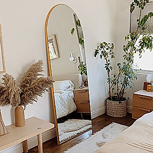 CASSILANDO Full Length Mirror 65"×22" Floor Mirror, Standing Mirror Smooth Arched Top Mirror, Large Arched Mirror, Bedroom Living Room Wall Mirror