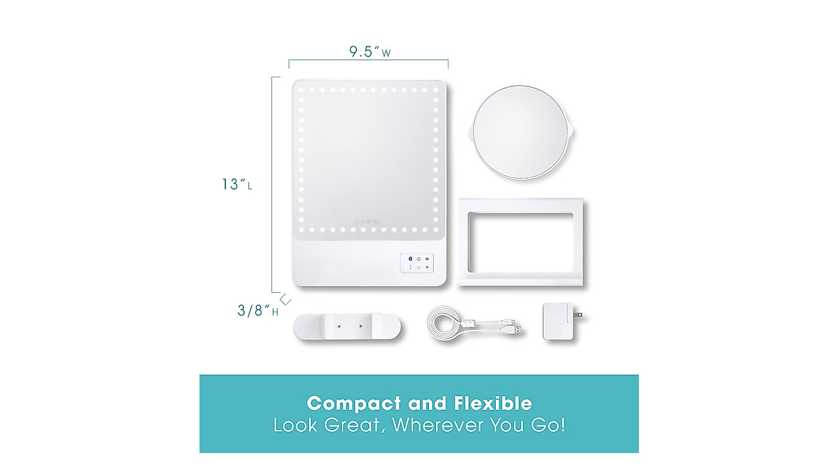 Glamcor Riki Skinny Smart Vanity Mirror with HD LEDs & Bluetooth