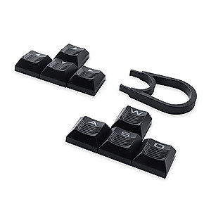 HUYUN Texture Tactility Backlit Keycaps Replacement for Cherry 2.0/5.0/6.0/9.0 Alienware AW510K/ikbc S200/K70 RGB MK.2 LP Low Profile Keyboard (Black)