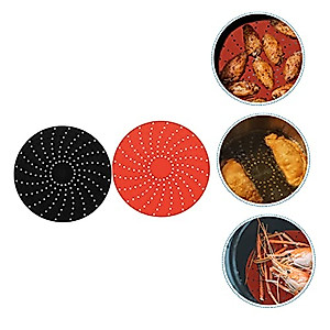 HEMOTON 6 Pcs Air Fryer Pad Air Fryer Baking Pads Air Fryer Parchment Paper Air Fryer Grill Mat Silicone Bakeware Toaster Oven Tray Silicone Air Fryer Air Fryer Sheets Liners Baking Liners