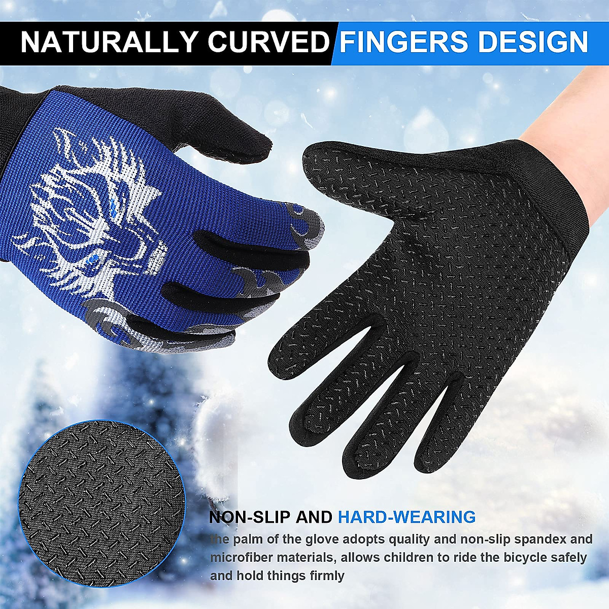 8 Pcs Kids Cycling Gloves Boys and Girls Youth Full Finger Bike Gloves Children Mountain Bicycle Gloves Bulk Warm Sport Gloves Nonslip Toddler Fishing Gloves for Outdoor Sport Climbing Football