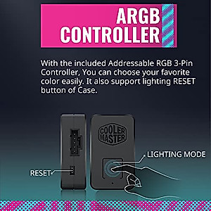 Cooler Master SickleFlow 120 V2 ARGB White Edition 3in1 Square Frame Fan, ARGB 3-Pin Customizable LEDs, Air Balance Curve Blade, Sealed Bearing, 120mm PWM Control for Computer Case & Liquid Radiator