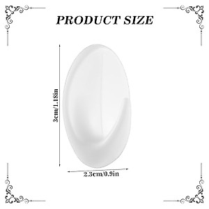 Sibba 30Pcs Clear Adhesive Wall Hooks for Hanging, Transparent Reusable Heavy Duty Hooks Acrylic Sticky Hangers with Non Marking Sticker for Kitchen Bathroom Bedroom Office(White)