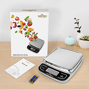 Easy@Home Digital Kitchen Scale Food Scale with High Precision to 0.04oz and 11 lbs capacity, Digital Multifunction Measuring Scale, EKS-202