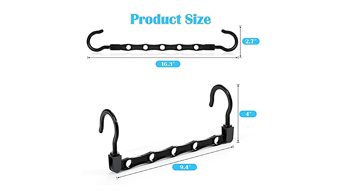 16 Pack Space Saving Hanger Organizer - Durable Plastic Closet Saver
