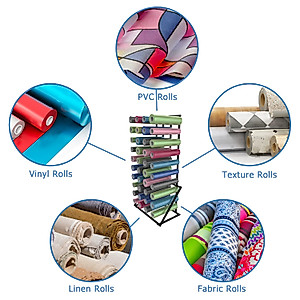 INNOVART Vinyl Roll Floor Storage Rack, Vinyl Roll Holder, Viny Roll Storage Rack for Craft Room, Vinyl Storage Organizer for Cricut, Linen Rolls, Fabric Rolls, Texture Rolls and Vinyl Rolls, 40 Rolls