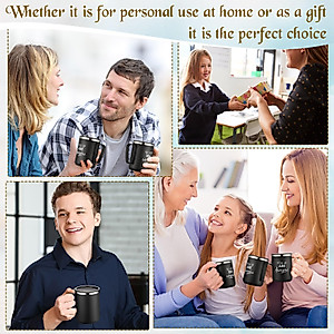 Sumind 6 Pcs Thank You Employee Appreciation Gifts Bulk 17 oz Inspirational Stainless Steel Coffee Mugs with Handle Lid Straw for Staff Employee Coworker Teacher Gifts(Black, 4 Pcs)