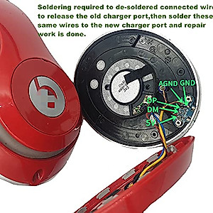 Studio 2 Charging Port Replacement for Beats studio2 Headphones, Beats Headphones Charging Port, Beats Studio 2 Headphones Micro USB Port, Studio 2.0 USB Charging Board Repair Kit