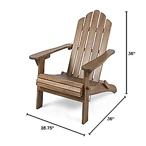 Christopher Knight Home Cara Outdoor Foldable Acacia Wood Adirondack Chair, Dark Brown Finish