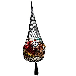 Large Toy Hammock Stuffed animal Net Macrame Plush Toy Display with One Hook for Corners, Walls and Ceiling Hanging Net stuff animal storage for kid room Bedroom Playroom