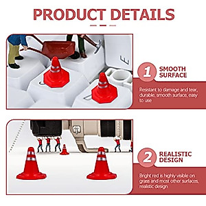 iplusmile Kids Toys 15pcs Mini Traffic Cones Miniature Traffic Road Cones Pretend Play Toys Roadblocks Model Simulation Traffic Signs Construction Road Parking Cone for Sand Table Red Miniature Toys