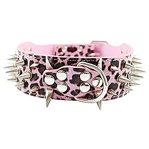 POPETPOP Puppy Collars Pu Pet Collar Kitten Collar Spiked Pet Collar Adjustable Pet Collar Spike Dog Collar Spiked Pet Collar Pet Supplies Pink Rivet Spiky Cat Collar Pet Collar