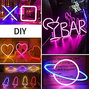 AOSUI LED Neon Rope Light 12v Pink Neon Light 12v Outdoor Strip Lights Waterproof 16.4ft led Flexible Light Strip Bendable led Light Strip Cuttable Desk Light Strip(Power Adapter Not Included)