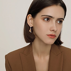 Flpruy Brown Tiger Eye Earrings for Women 925 Sterling Silver Brown Earring Unique Colors of Turquoise Dangle Drop Earrings Western Earring Jewelry Gifts for Women