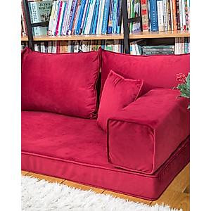 Livingroom Floor Cushions, Floor Sofa Seating, Velvet Fabric Sofas, Oriental Moroccan Sofas, Sectional Couches, Yoga Meditation Sofas (Grey)