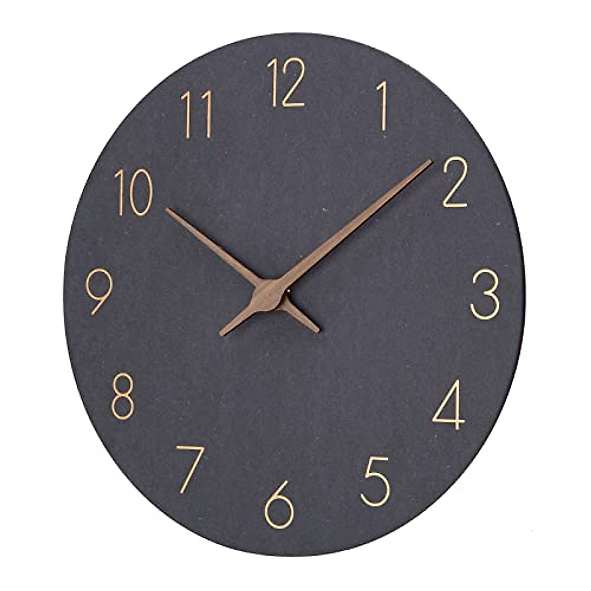Wall Clock - 12 Inch Silent Wall Clocks Battery Operated Non-Ticking Simple Modern Wood Black Decorative Retro Clocks Decor for Bedroom Living Room Kitchen Home Office Bathroom