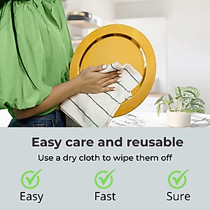 ORBIS Stainless Steel 13 Inch Gold Charger Plates, Set of 6 Dinner Chargers, Includes a Protective Case, Elegant and Luxury Decorative Chargers for Dinner Plates