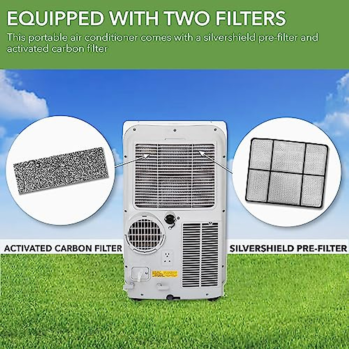 Whynter ARC-148MHP 14,000 BTU Portable Air Conditioner and 11,000 BTU Portable Air Heater with Dehumidifier and Fan for 500 Square Foot Rooms, White