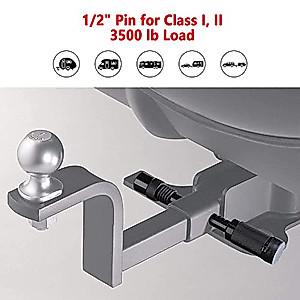 TYT 1/2" and 5/8" Trailer Hitch Lock Pin with Extra Long 3-1/2" Span, Fits 1-1/4", 2", 2-1/2" Receiver with 2 Safety Clips, 10 Anti Rattle O-Rings, Keyde Alike (1/2"+5/8")