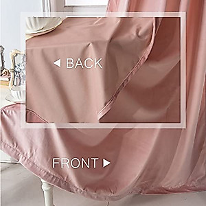 Tony's collection Blush Velvet Curtains 96 inches Super Soft Nursery Decor Room Darkening Curtains Privacy Protect Velvet Drapes for Kids Room/Slid Glass Door(52x95 Inch, Blush, 2 Panels)