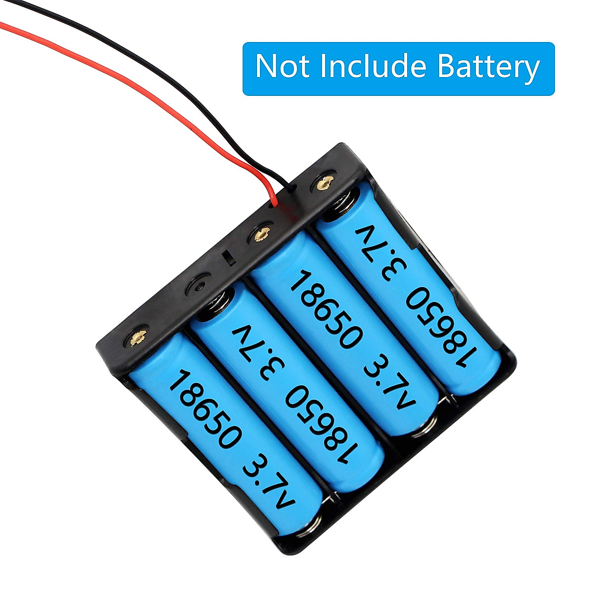 PNGKNYOCN 18650 Battery Clip, 4 Slots 3.7V DIY Battery Storage Box in Series Plastic Batteries Case YOUCHENG for 18650 Battery with Connect Lead(4-Pack)