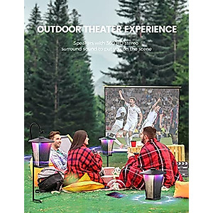 Bluetooth Speaker, 80W Outdoor Waterproof Wireless Speaker with Punchy Bass & Beat-Driven Lights Show, Multi-Sync up to 100 Speakers, Big Loud Surround Stereo Sound System for Party/Pool/Patio, 2 Pack