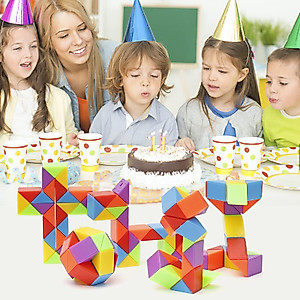 Ganowo 30pcs Party Favors, Fidget Snake Cube Mini Twist Puzzle Party Favors for Kids 4-8-12,Goodies Bag Filler, Stuffer, Prizes, Classroom, Birthday Gift- Valentines Students Gifts for Kid.Teens