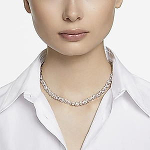 Swarovski Millenia necklace, Trilliant cut, White, Rhodium plated