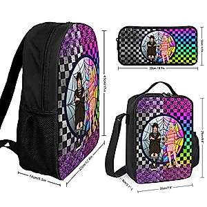 VOZUKO 3pcs Wednesday Backpack Shoulder Backpack Large Capacity Wednesday Bag Sports Bag for Girls Womens