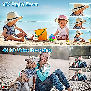 Digital Camera Dual Cameras with WiFi Autofocus Function Digital Cameras for Photography YouTube Streaming Grid Design, 32G TF Card Flas Light