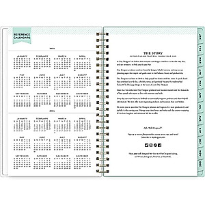 Day Designer for Blue Sky 2023 Weekly and Monthly Planner, 5" x 8", Frosted Cover, Wirebound, Secret Garden Mint (140103-23)