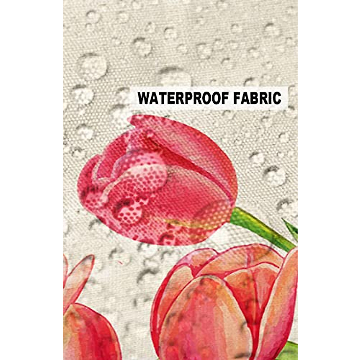 Outdoor Pillow Covers Waterproof, Spring Tulip Throw Pillowcase Decorative Cover, Farmhouse Beautiful Bright Red Floral Garden Cushion Case Set of 2 for Sofa, Couch, Tent, Patio 18"x18"