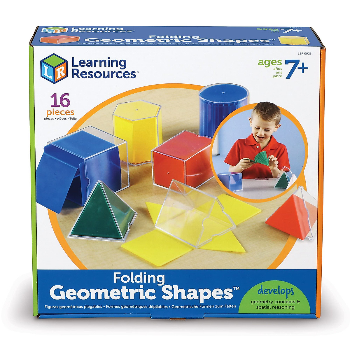Learning Resources Folding Geometric Shapes - 16 Pieces, Ages 7+ Geometry Accessories, Teacher Aids, Math Helper, Teacher Supplies, Math Games for Kids