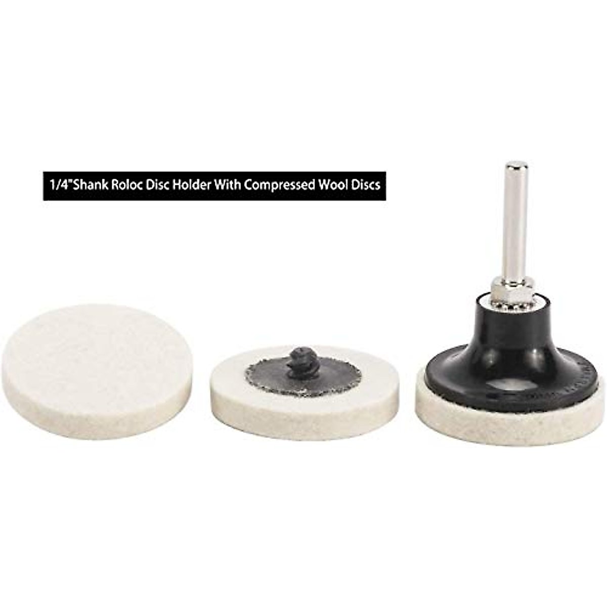 30 Pcs of 2" Commpressed Wool Fabric Qc Disc Polishing Buffing Pads Wheels and 1 Pcs of 2" Disc Pad Holder with 1/4" Shank for Polishing & Buffing Projects