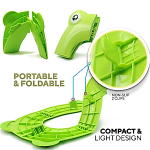 Foldable Potty Seat Disposable Toilet Seat Cover Bundle, GREEN
